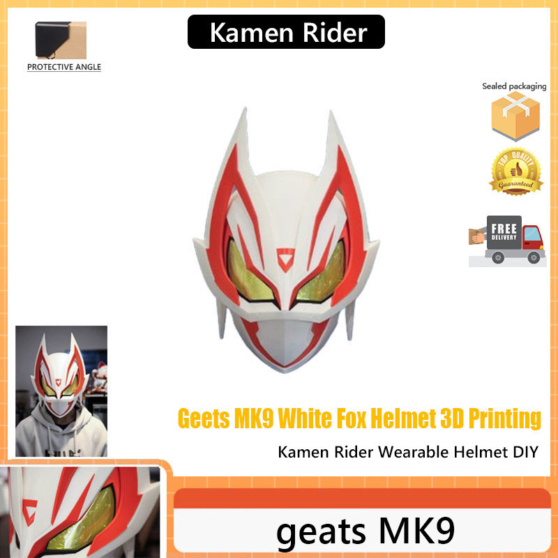 Mũ bảo hiểm Kamen Rider geats MK9 White Fox In 3D cos | Shopee Việt Nam