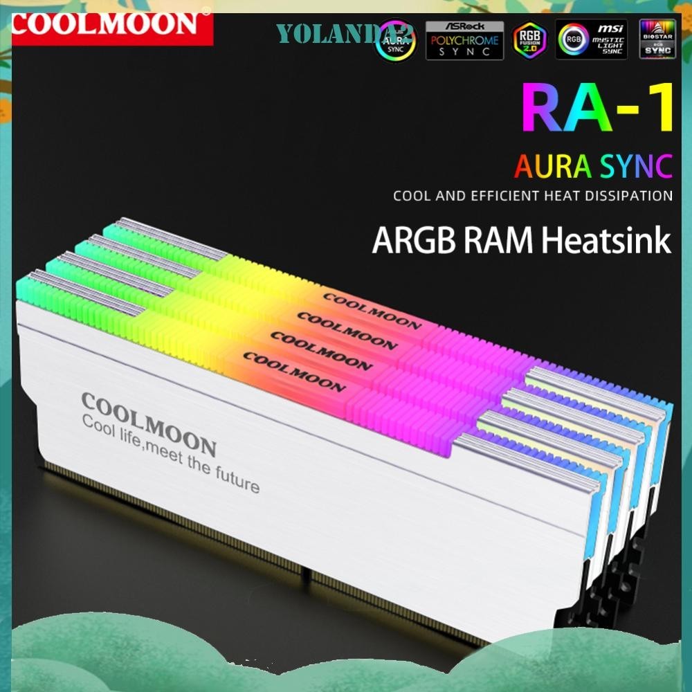 COOLMOON Bộ tản nhiệt RAM 5V-3PIN ARGB DDR4 DDR3 Bộ nhớ tản nhiệt cho ...