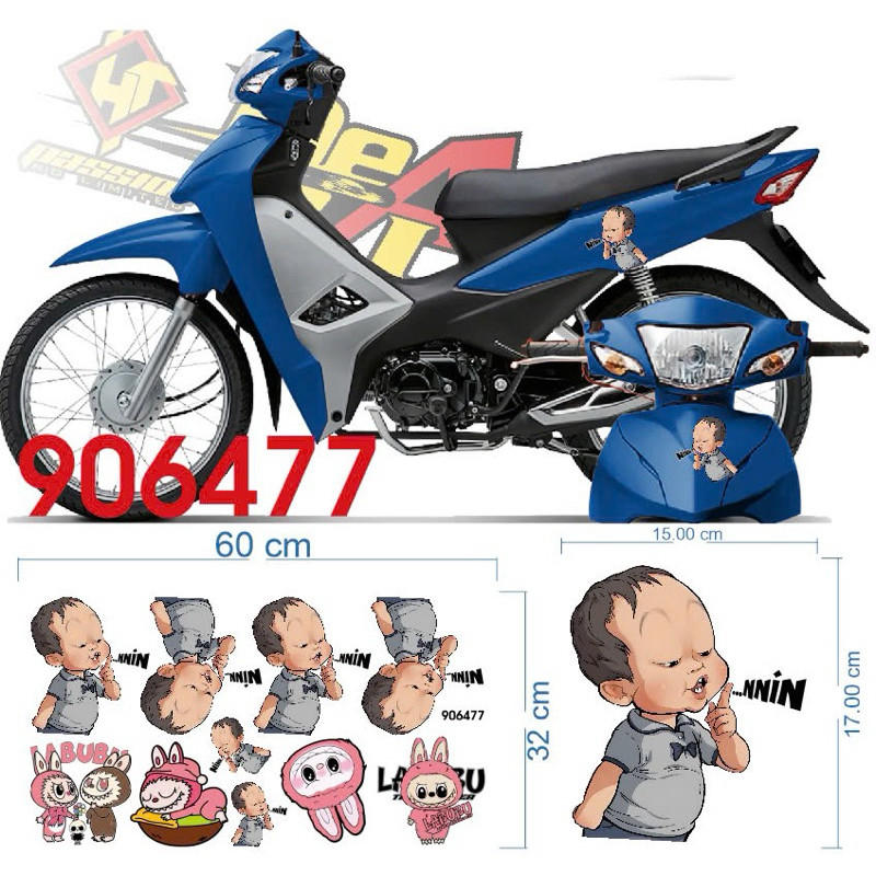 Bộ Logo LaBuBu và Bé Nín siêu cute. Tem 3 lớp chống phai màu chống nước ...