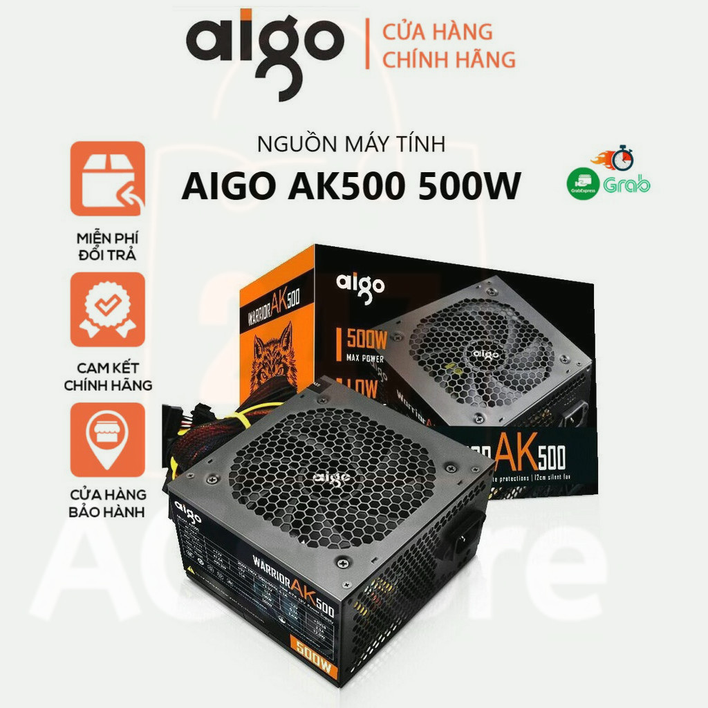 Nguồn máy tính Công suất thực Aigo Warrios AK500 Công suất thực 500W ...