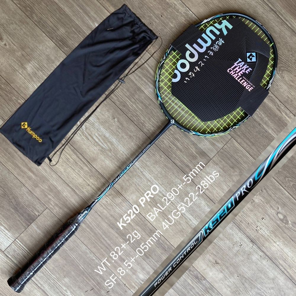 Vợt cầu lông Kumpoo K520 Pro( Đen, Trắng) chính hãng, full Carbon vợt thiên công chất lượng ...