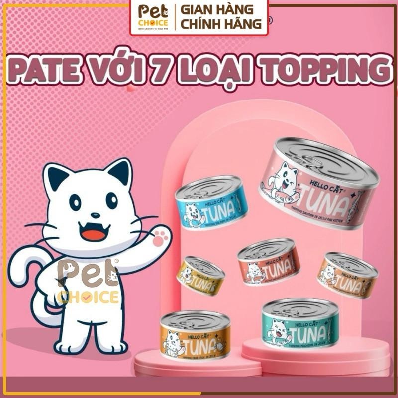 Thức ăn pate cho mèo mọi lứa tuổi trong thạch Hello Cat Jelly dạng lon 160g thơm ngon ...