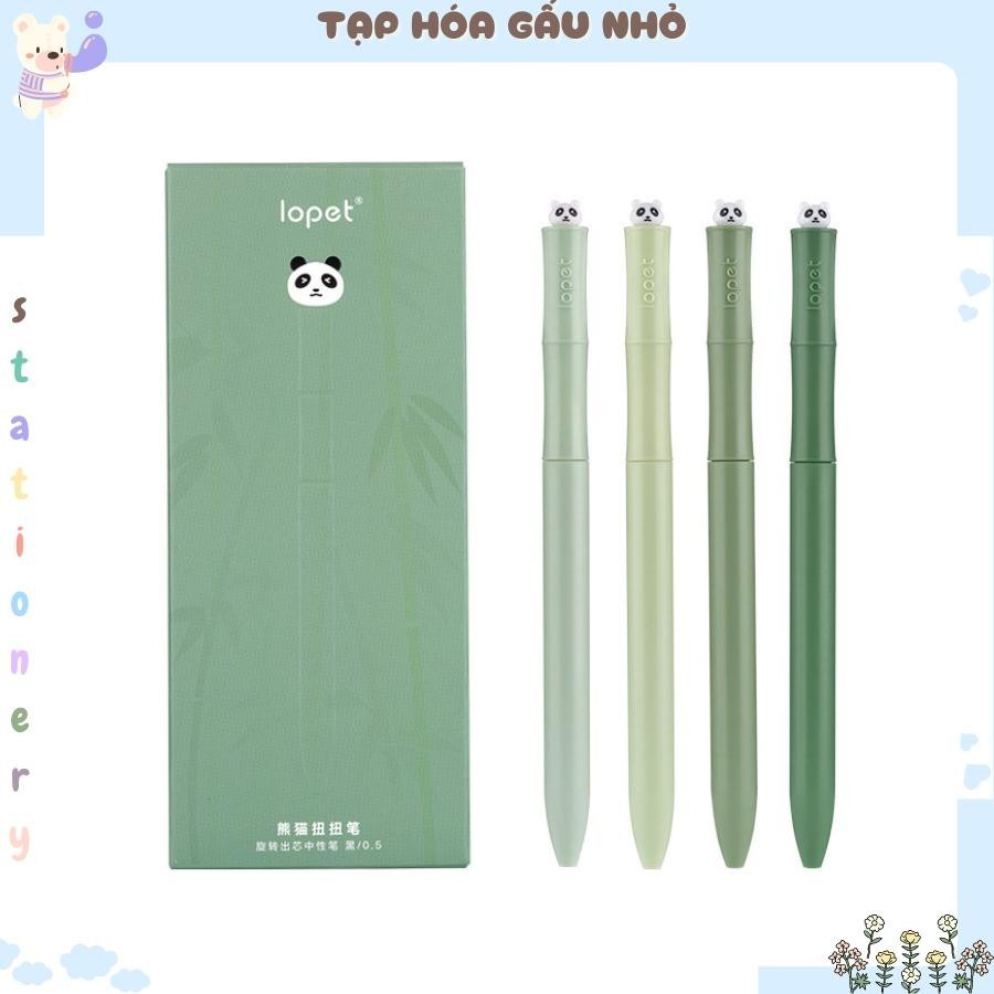 Bút gel xoay Lopet-1342 Panda Thân Tre, Bút gel cao cấp mực đen 0.5mm ...