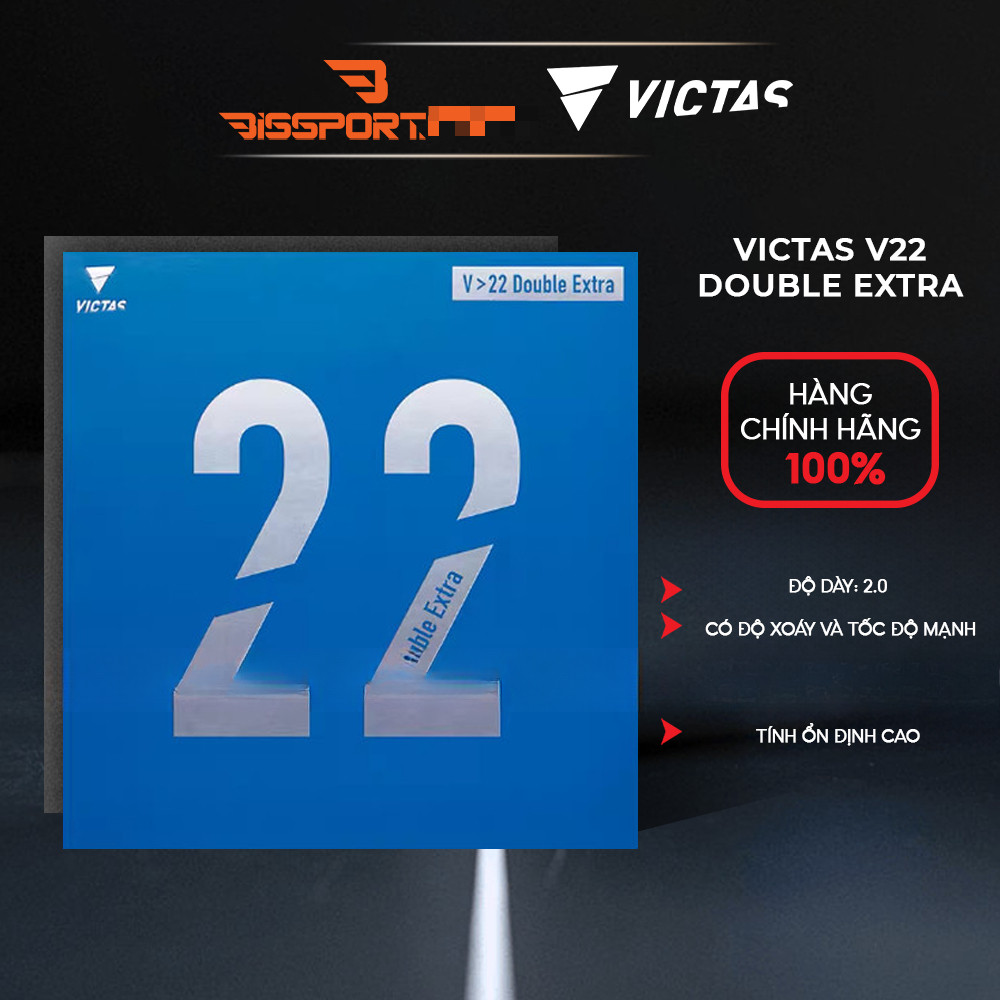 Mặt Vợt Bóng Bàn Victas V22 Double Extra Đen Chính Hãng - Tốc Độ Tối Ưu, Độ Xoáy Mạnh Mẽ, Hiệu ...