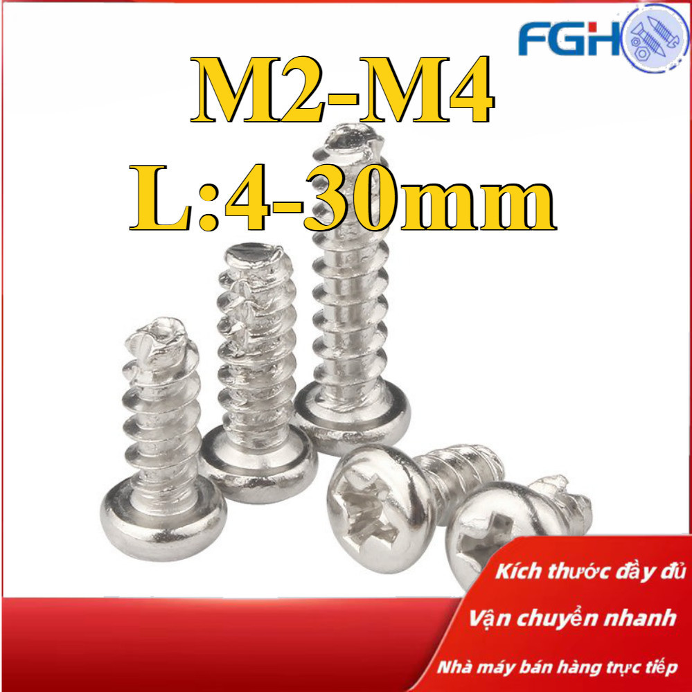 M2 / M2.3 / M2.6 / M3 / M3.5 / M4 Vít răng thưa inox 304 Vít bắn gỗ pake đầu tròn ,Vít gỗ [FGH ...
