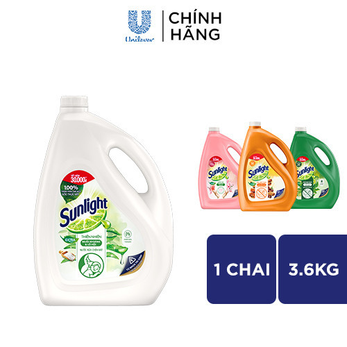 [Sunlight] Combo 2 Chai Nước Rửa Chén Bát 100% Gốc Thực Vật - 3,6kg ...