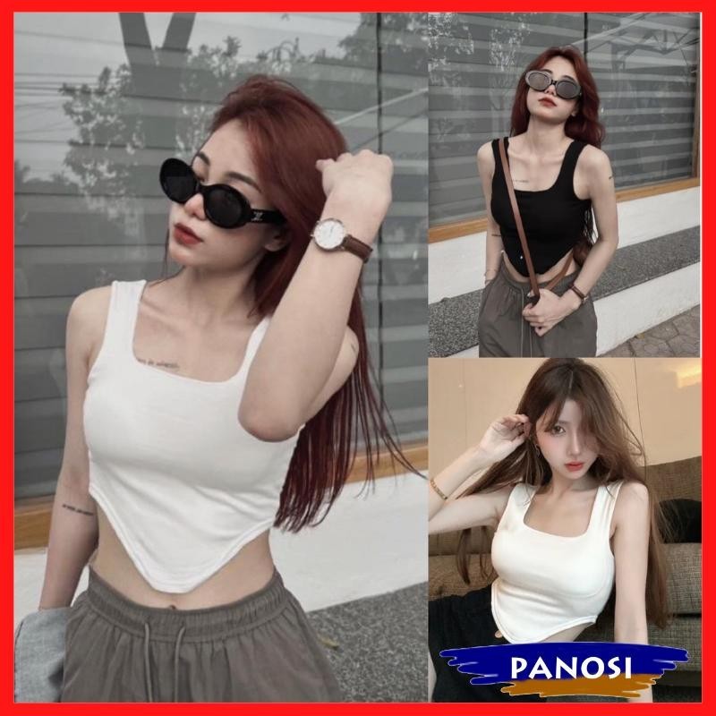 Áo croptop hai dây bản to chất vải co giãn xịn đẹp PANOSI - A789 | Shopee Việt Nam
