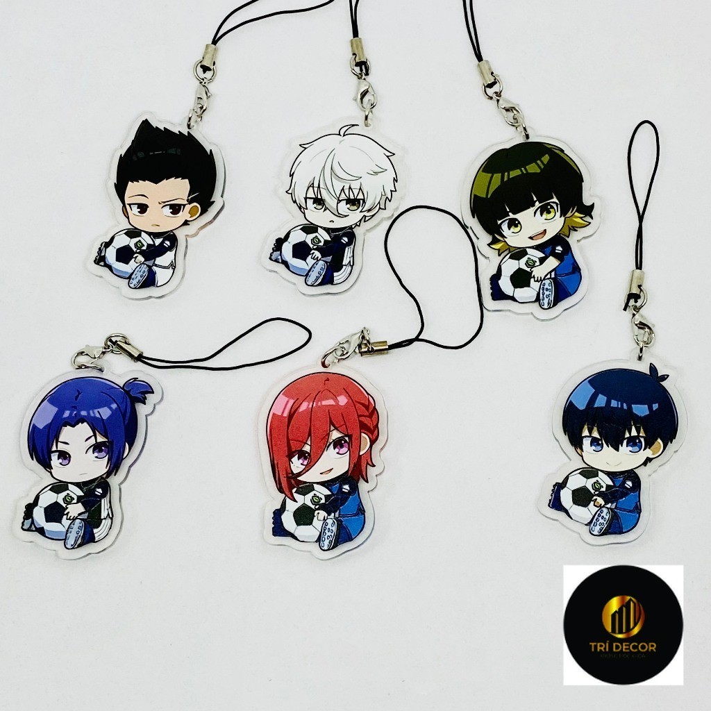 3cm Dây đeo điện thoại BLUE LOCK mica acrylic móc khóa treo anime chibi ...