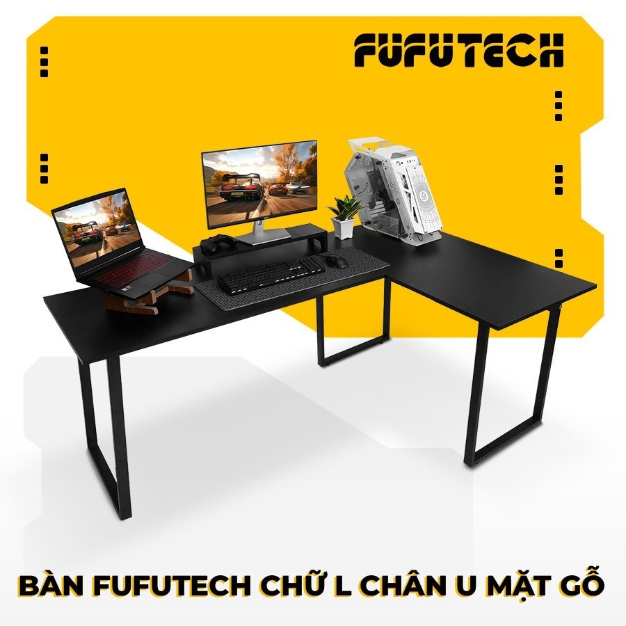 Bàn Làm Việc Và Gaming Chữ L Cao Cấp Fufutech Màu Đen, Dễ Dàng Thay Đổi ...