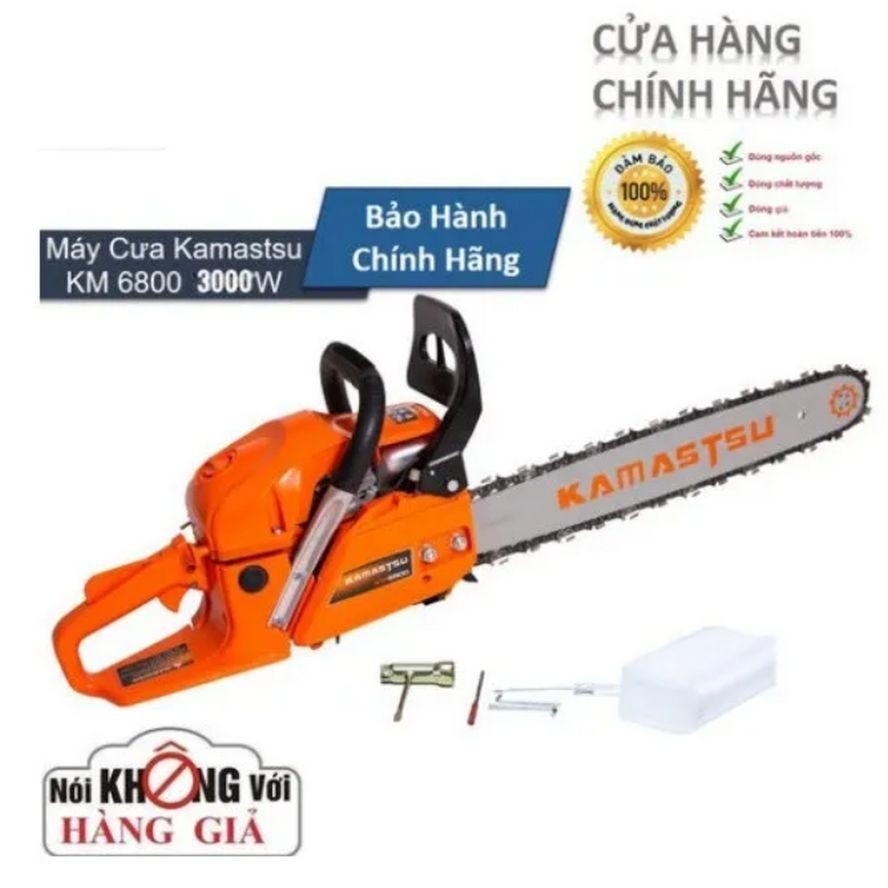 máy cưa xích chạy xăng kamastsu km6800 chính hãng hoạt động mạnh mẽ bền bỉ tốn ít nhiên liệu ...