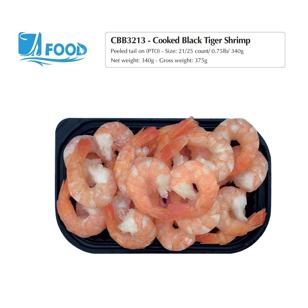 Tôm sú hấp xuất khẩu, lột vỏ chừa đuôi Size 21/25, NW 340g (Khay) | Shopee Việt Nam