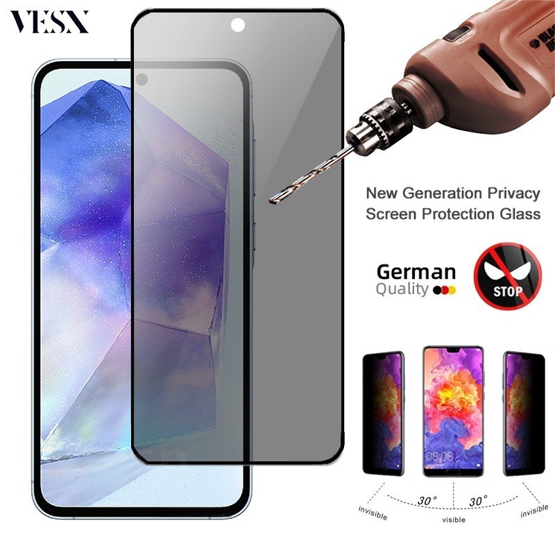 Kính cường lực chống nhìn trộm full màn đủ Cho Samsung ss Galaxy A55 A54 A53 A35 A34 A33 A25 A24 ...