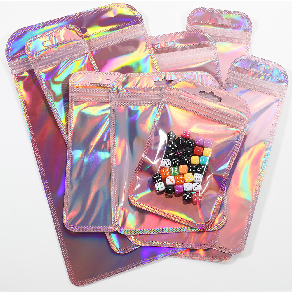 Bộ 50 Iridescent Tự Niêm Phong Túi OPP Laser Iridescent Khóa Zip Có Thể ...