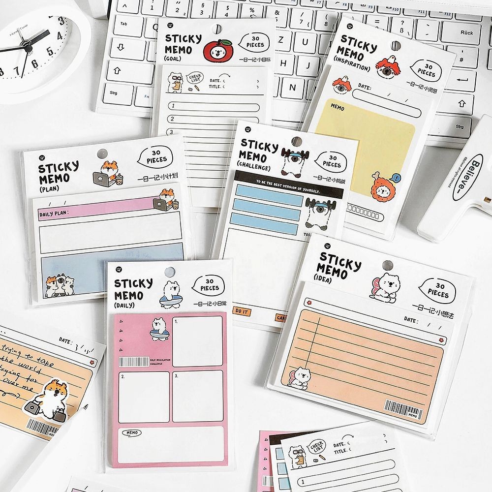 Cdaily|Dễ Thương Mini Post-it Notes Memo Clock-In Record Book Kế Hoạch ...