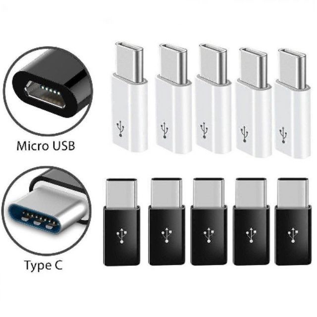 Đầu chuyển cáp sạc micro USB Sang type C – jack chuyển type C | Shopee Việt Nam