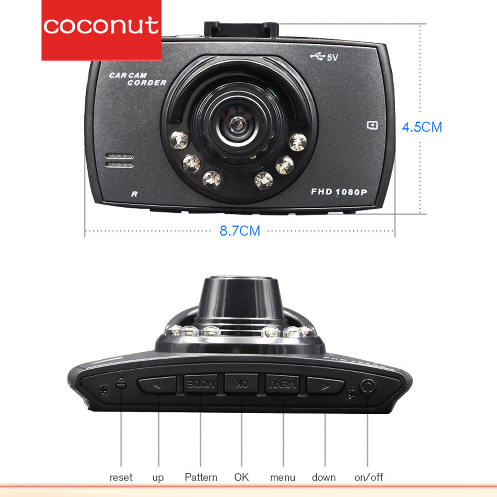 [Coco] Camera ô tô Full HD 1080P 2.7 "Đầu ghi lái xe Dvr trên ô tô ...