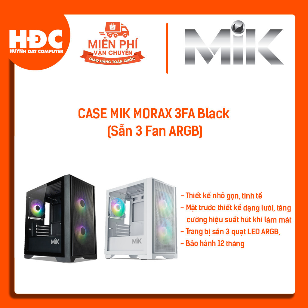 Case MIK MORAX 3FA Black/White (Sẵn 3 Fan ARGB) - HÀNG CHÍNH HÃNG | Shopee Việt Nam