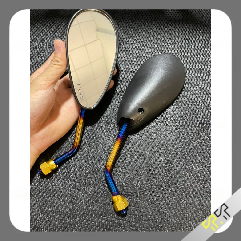 Cặp Kính chiếu hậu kiểu Su CRG chân Xi titan gắn xe máy (có bán lẻ kính ...