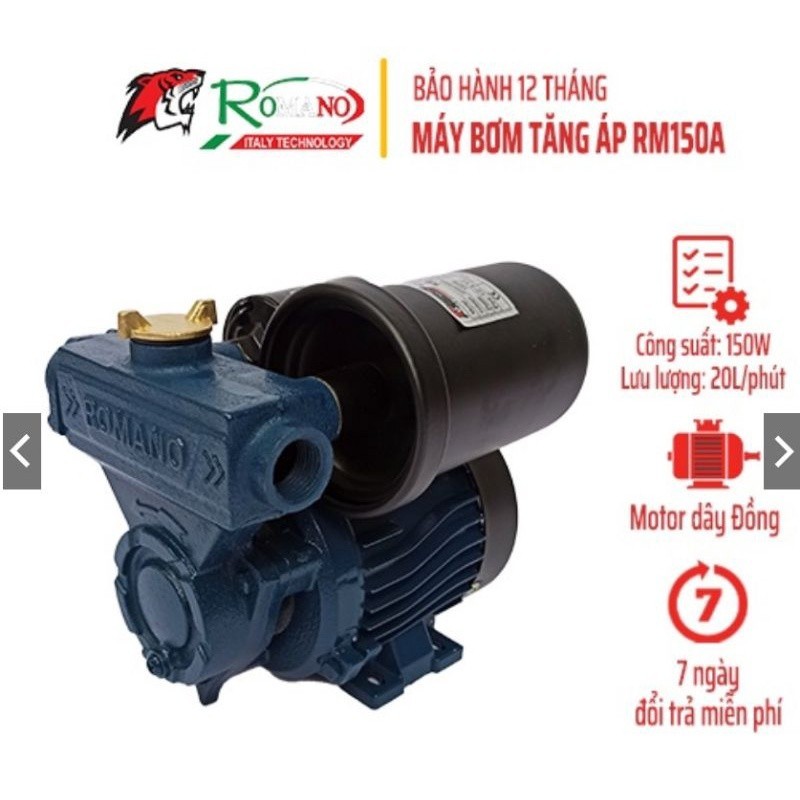 Bơm tăng áp trợ lực máy giặt , tăng áp đường ống ROMANO 150W và LANDISI ...