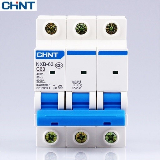 Aptomat mcb chint 3p NXB-63 32A 40A 63A bảo vệ chống quá tải ngắn mạch HÀNG CHÍNH HÃNG át 3p ...