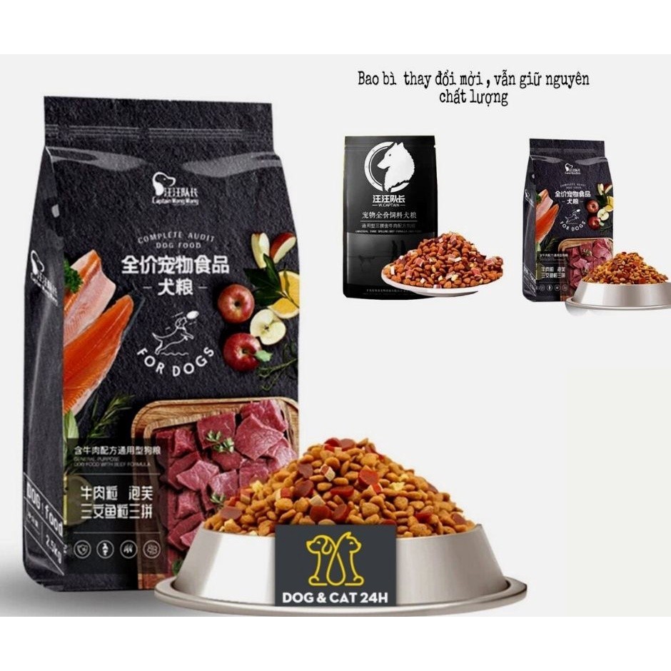 [Captain] Hạt Cho Chó Captain Túi 2,5kg Kèm Topping | Shopee Việt Nam