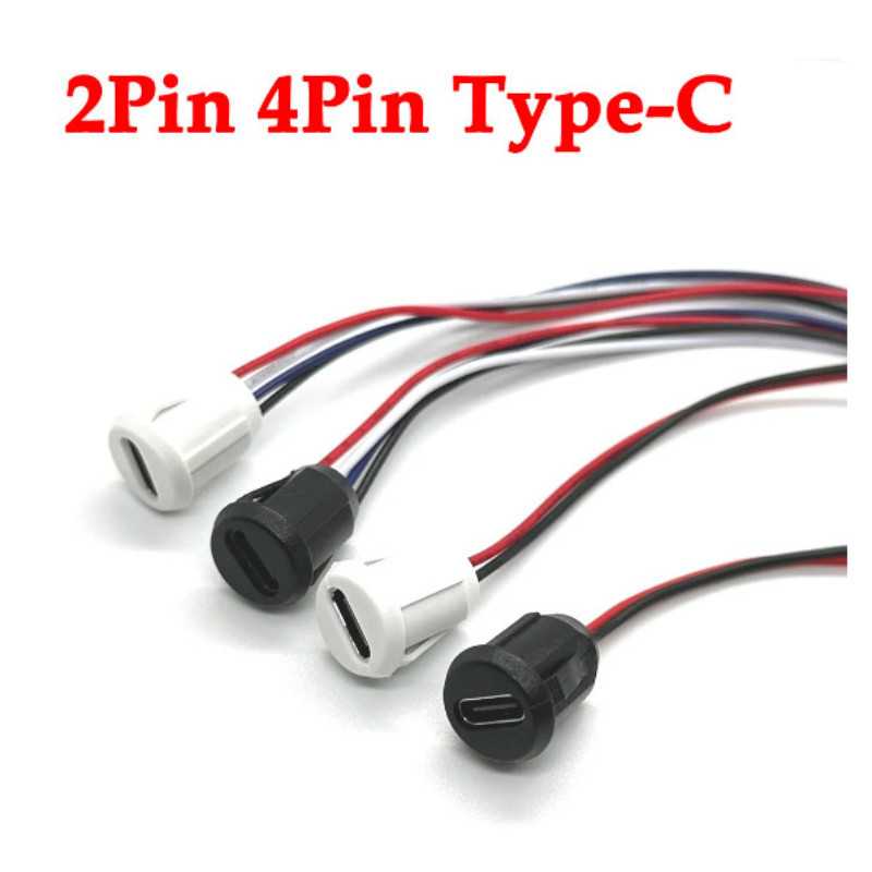Usb-c 2Pin 4Pin Ổ cắm sạc nhanh CC hiện tại cao với PH2.0 Loại ép tấm ...