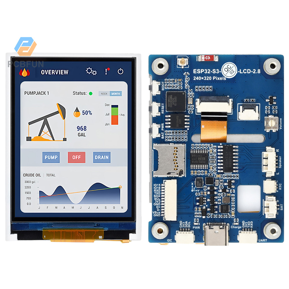 Pcbfun ESP32-S3-LCD-2.8 ESP32-S3-LCD-2.8B ESP32-S3 Màn hình LCD 2,8 inch Wifi Bảng phát triển ...