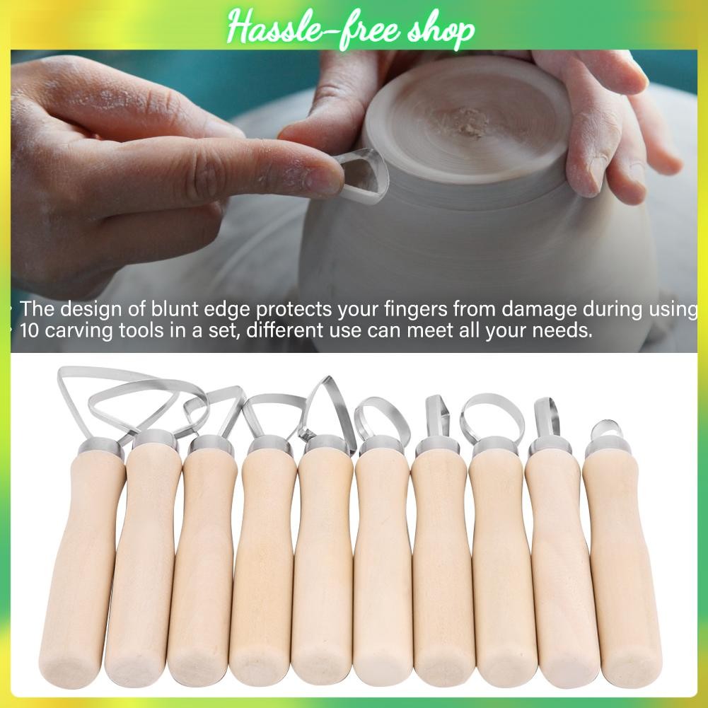 MiniHouse 10PCS DIY Wax Carving Pottery Shapers Tools Blunt Edge Thiết ...