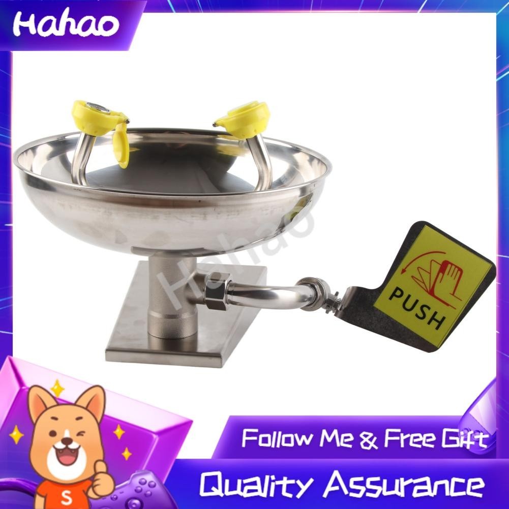 Dual Nozzles Eye Wash Station Wall Mount Emergency Washer Sink W/Safety ...