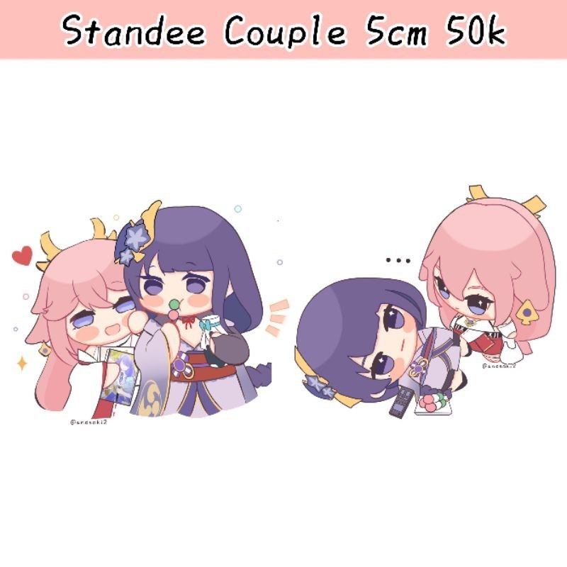 Standee Genshin Impact - Acrylic Couple Yae Miko + Ei ver mini 3cm dễ ...