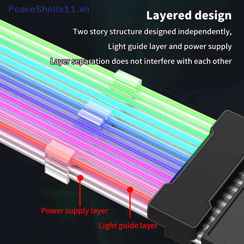 Peaceshells Máy Tính ARGB Sync PSU Bộ Cáp Nối Dài Nguồn Điện Dạ Quang ...
