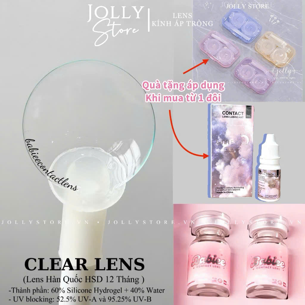 Lens Hàn cận Kính áp tròng trong suốt từ 1-8 độ JOLLY EYES | Shopee ...