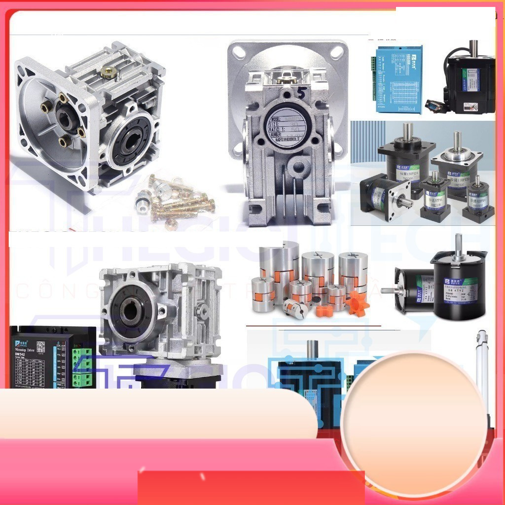 TH Hộp số giảm tốc NMRV RV 030 040 050 động cơ bước Hybrid Step Servo AC Motor size 57 60 80 86 ...