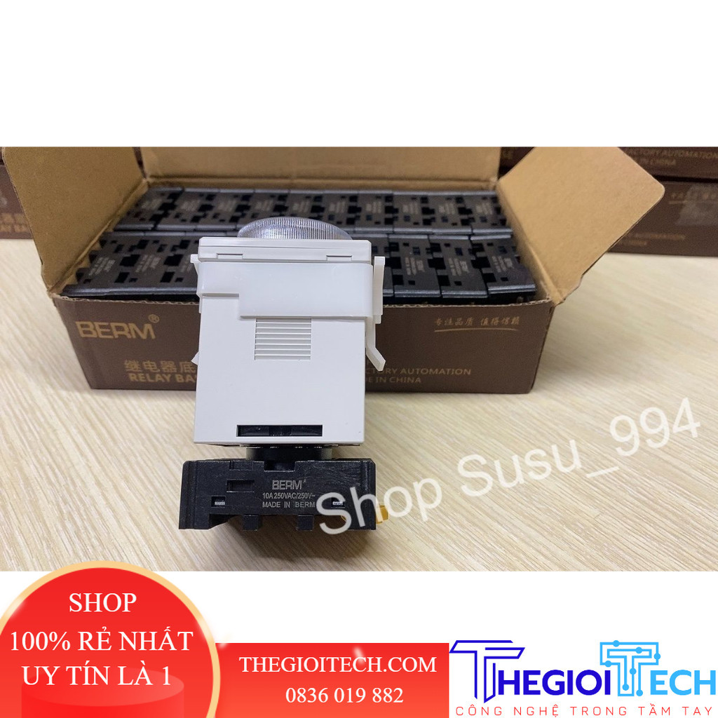 Đế relay thời gian 8 chân tròn - BERM PF083A 10A 250VAC ̣Đế timer 8 ...