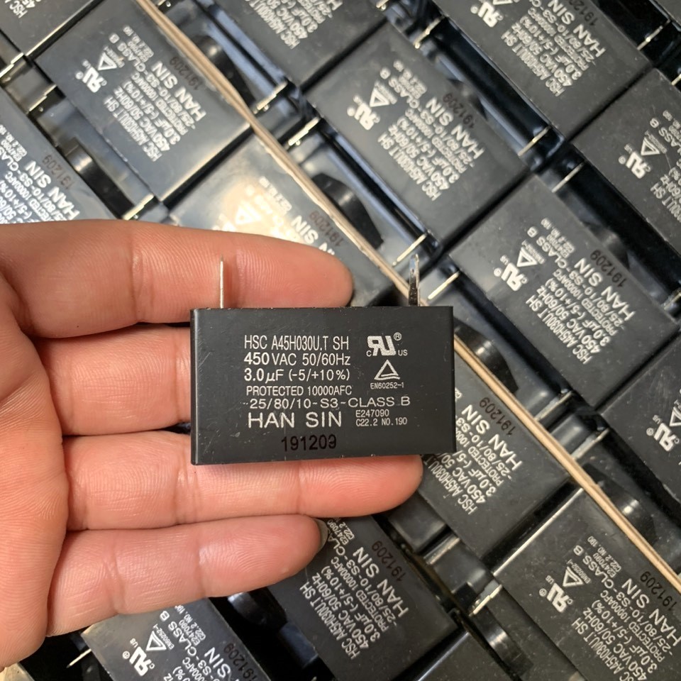 Tụ 3uF HAN SIN Hàn Quốc , tụ quạt, motor | Shopee Việt Nam
