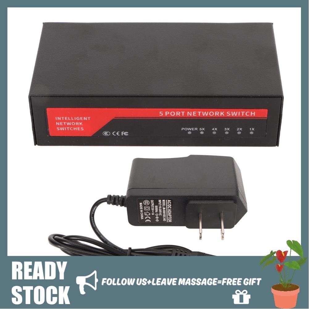 Dajrrhd 100M Ethernet Hub Shunt Plug and Play Auto MDI MDIX 5 Port ...