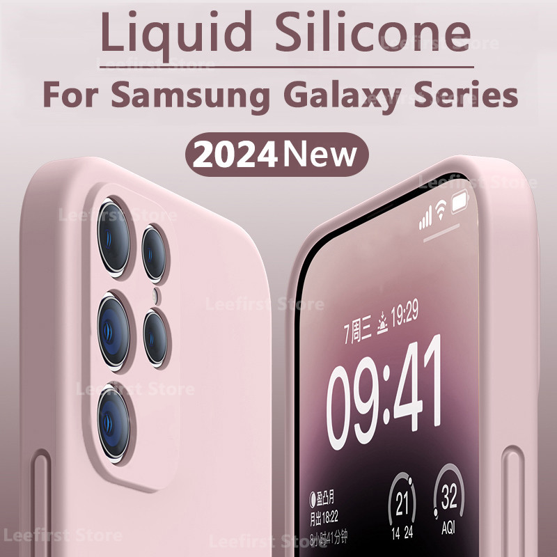 Capa Liquid Silicone Cho Samsung Galaxy S24 S23 S22 S21 S20 Ultra Plus ...
