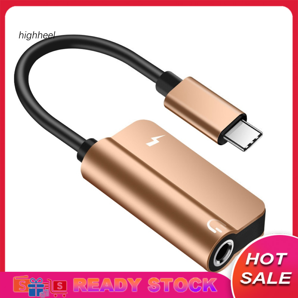 [Hàng có sẵn] Bộ chuyển đổi cáp sạc Jack cắm tai nghe 2 trong 1 Type-C sang âm thanh 35mm ...