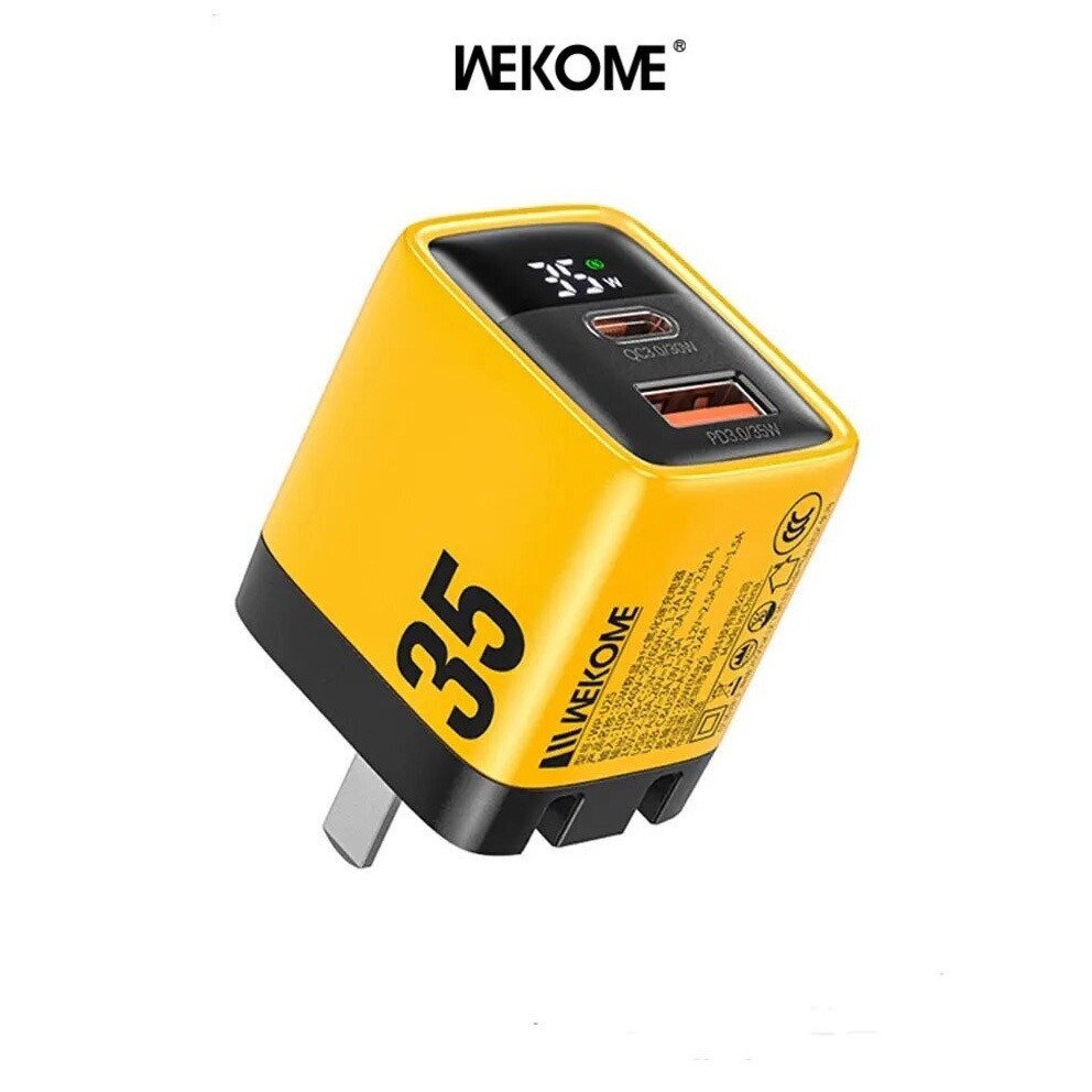 Củ sạc nhanh WEKOME 35W WP-U25 (2 Cổng) GaN,hỗ trợ PD/QC/PPS/FCP/SCP,Cho Loptop 15 Pro Max 14 ...