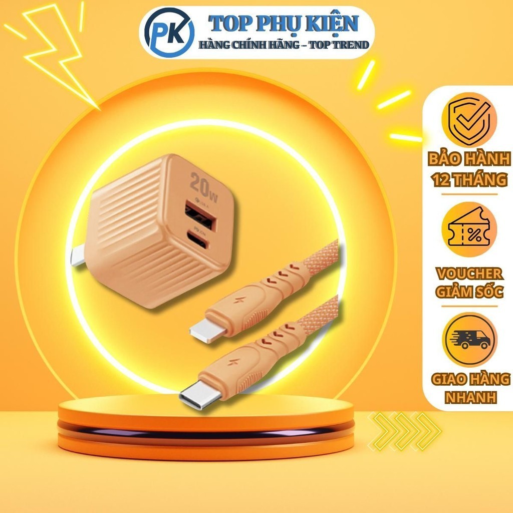 Bộ Sạc WEKOME U129 Sạc Nhanh 20W ( 1 cổng type-c - kèm cáp sạc ), Thiết ...