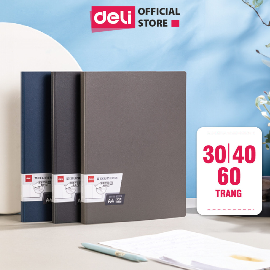 [VPP DELI] File Lá Đựng Tài Liệu Deli 40/60 Trang Kích Thước A4 Nhựa PP ...