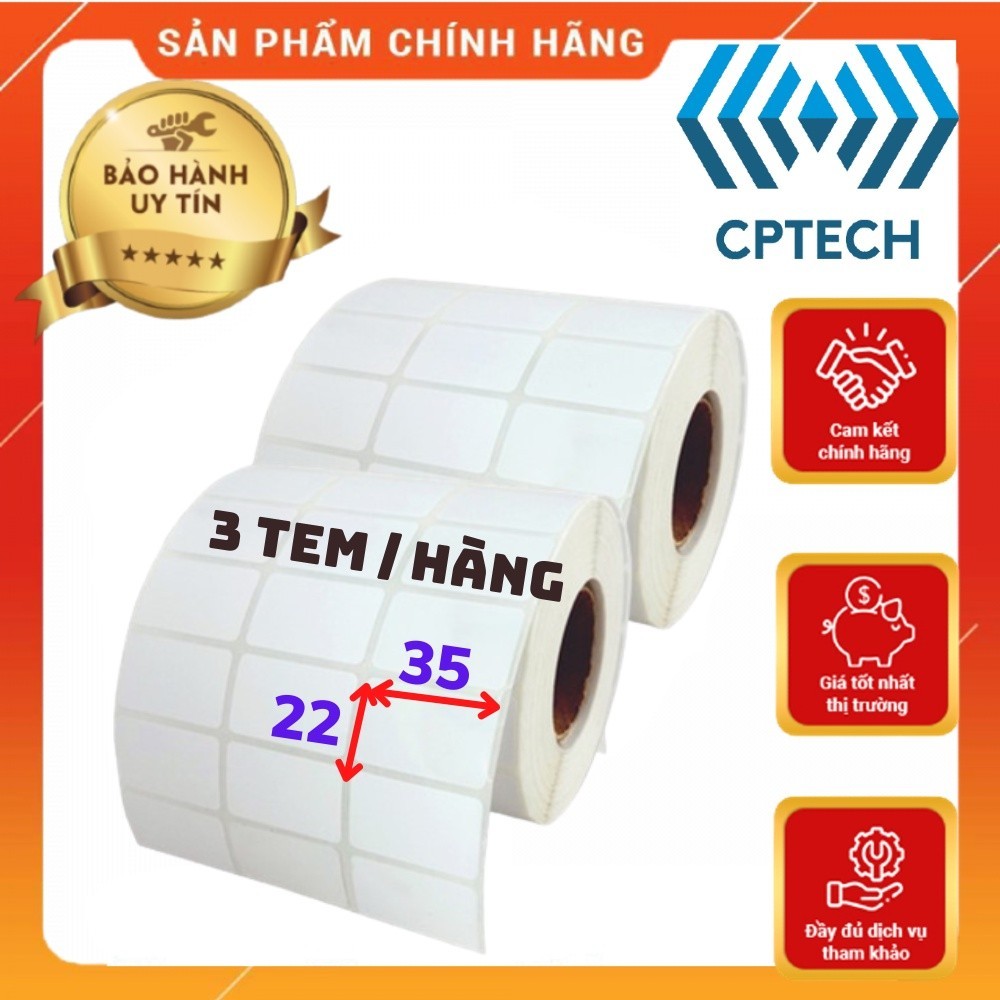 Giấy In Mã Vạch 3 Tem 35x22 mm In Nhiệt (Cuộn 30 Mét) | Shopee Việt Nam