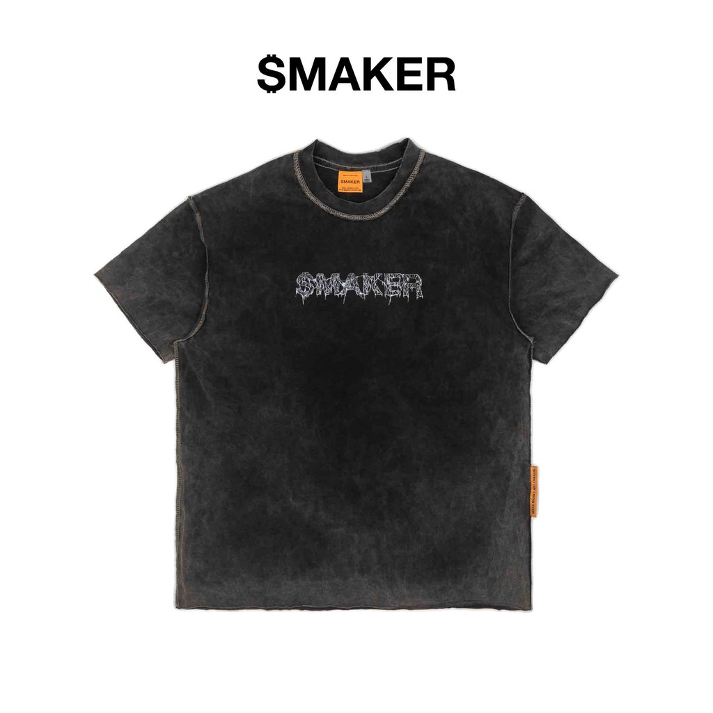 [SMAKER] Áo thun màu xám vải 100% cotton washed - SMAKER WEB WASHED TEE ...