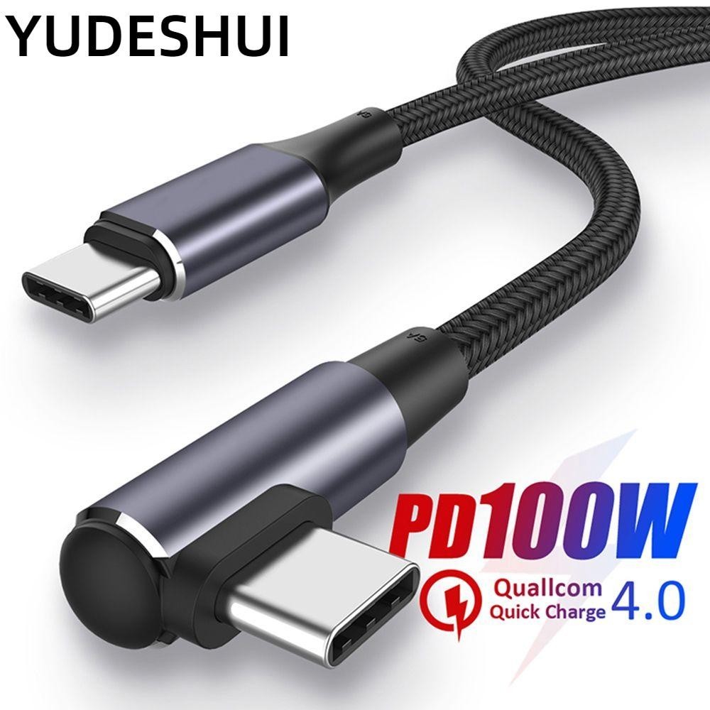 YUDESHUI Cáp USB C sang USB Type C Dòng dữ liệu 90 độ Sạc nhanh 5A | Shopee Việt Nam