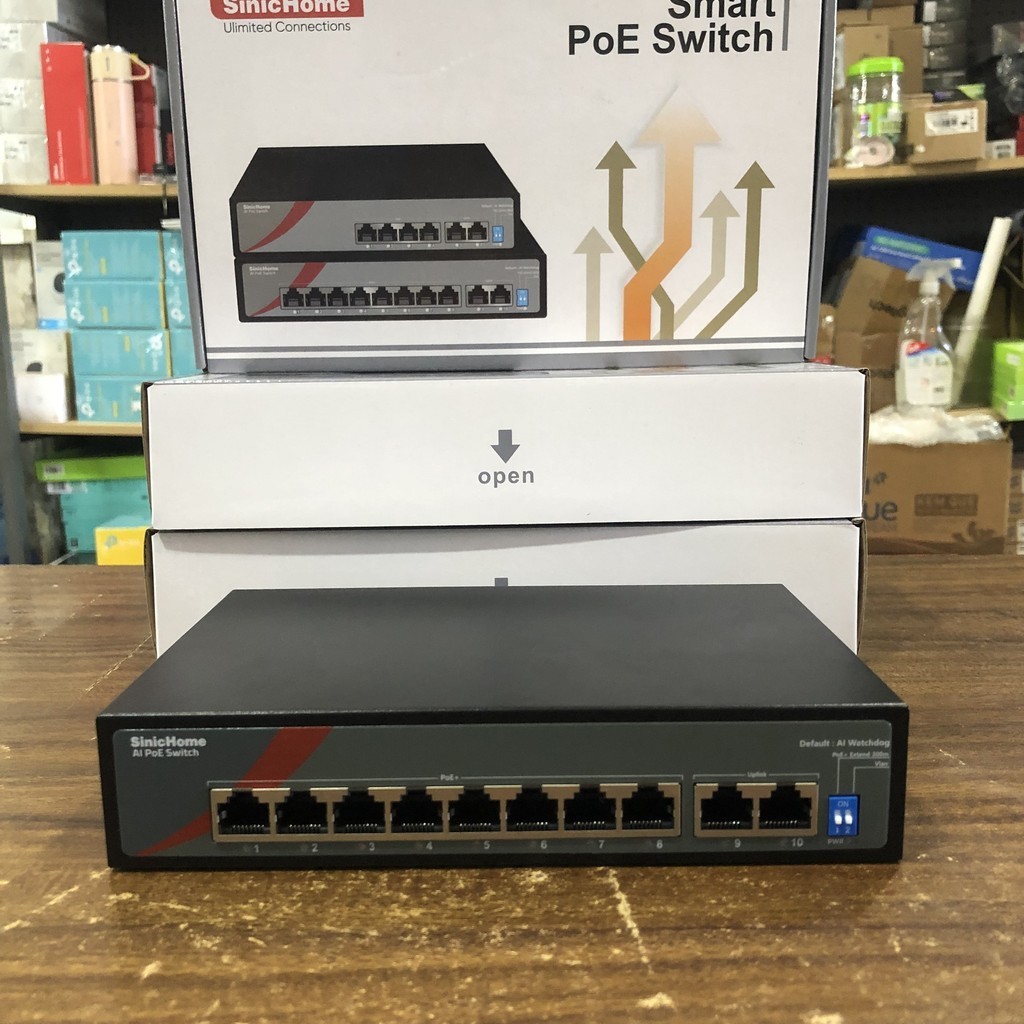 Switch POE Sinic 4108POE 8 poe + 2 uplink 100mbp/s công suất 96W - Hàng ...