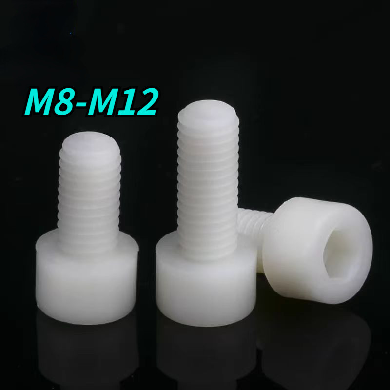[Hnk] Pa66 Nylon Lục Giác Ổ Cắm Vít Nhựa Trắng Hình Trụ Đầu Cốc Bu Lông Dây Máy Daquan M8 / M10 ...