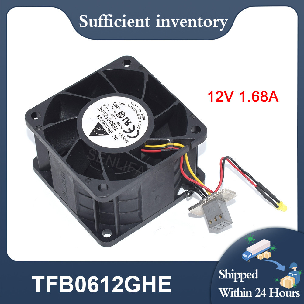 Mới cho Delta 60 * 60 * 38mm 6cm DC12V 1.68A 20.16W 6Pin 3 dây TFB0612GHE Phiên bản áp lực Quạt ...