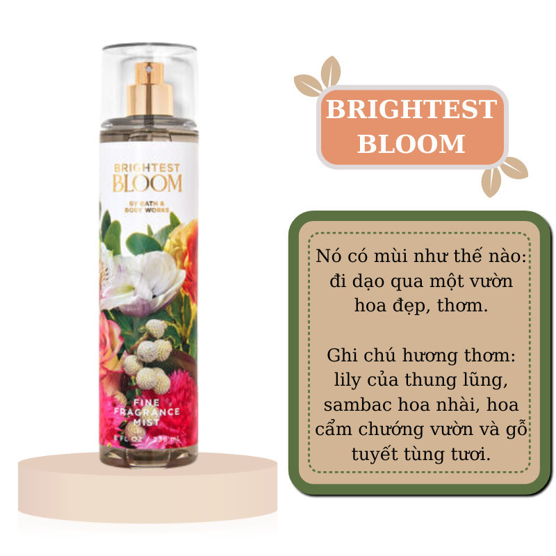 TESTER BRIGHTEST BLOOM XỊT THƠM BODY MIST USA | Shopee Việt Nam