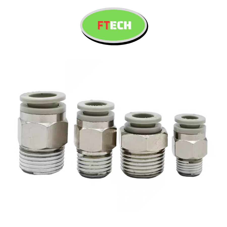 (Hàng SMC) Đầu Nối, Khớp Nối Nhanh Ống Khí Nén Có Ren SMC KQ2H04/06/08/10/12/16-M5/01/02/03/04AS ...