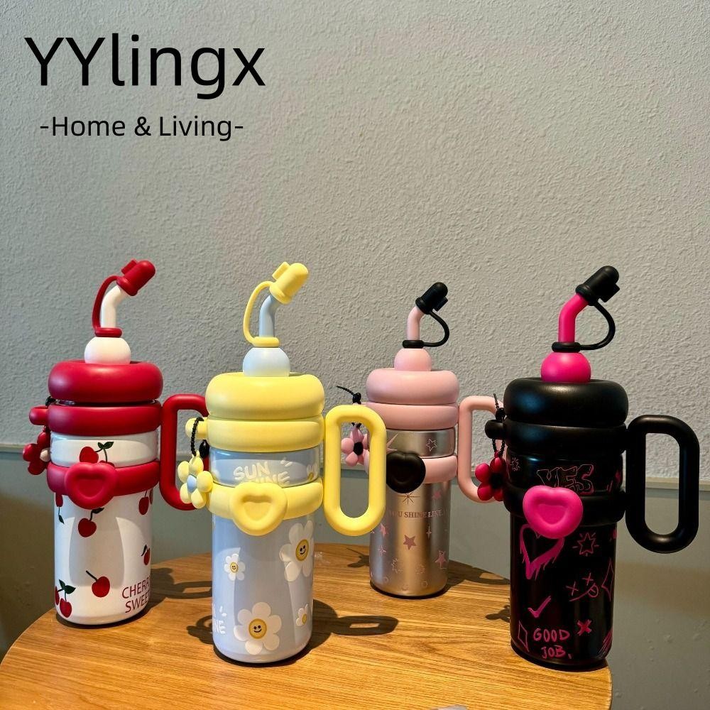 Cốc Cách Nhiệt YYLINGX, Thép Không Gỉ 316 Có Tay Cầm Hút Chân Không, Mùa Đông 930ML Nắp Ống Hút ...
